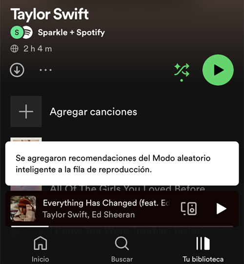 2024: Activar/Desactivar Modo Aleatorio Inteligente Spotify - Tunelf